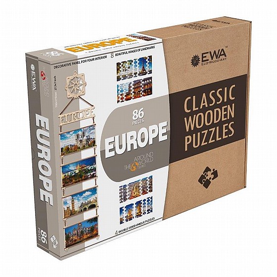 פמילי טוייס | פאזל EWA Eco-Wood-Art דו צדדי מעץ Europe | פאזלים מיוחדים ...