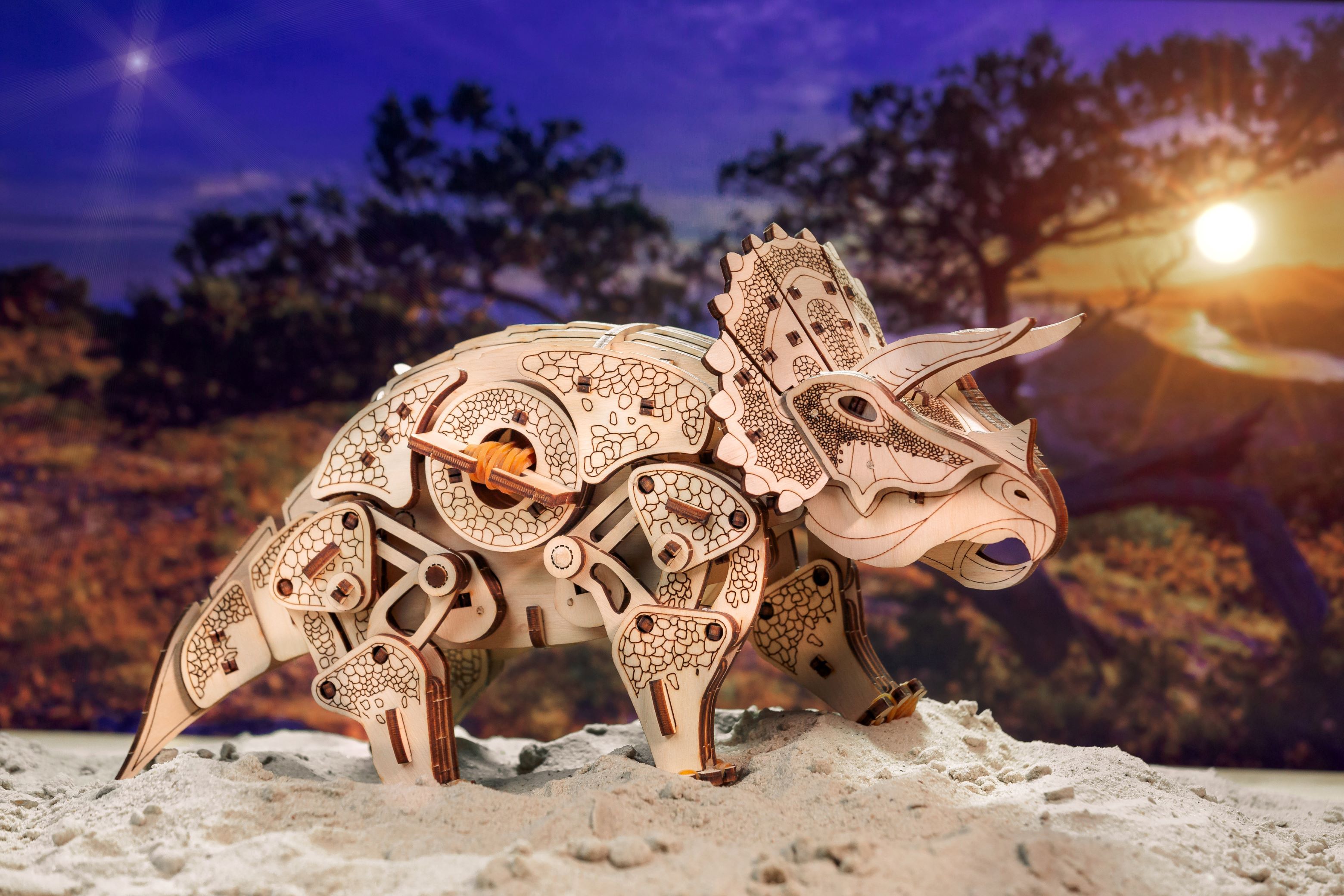 פאזל תלת מימדי מכני מעץ EWA Eco-Wood-Art TRICERATOPS