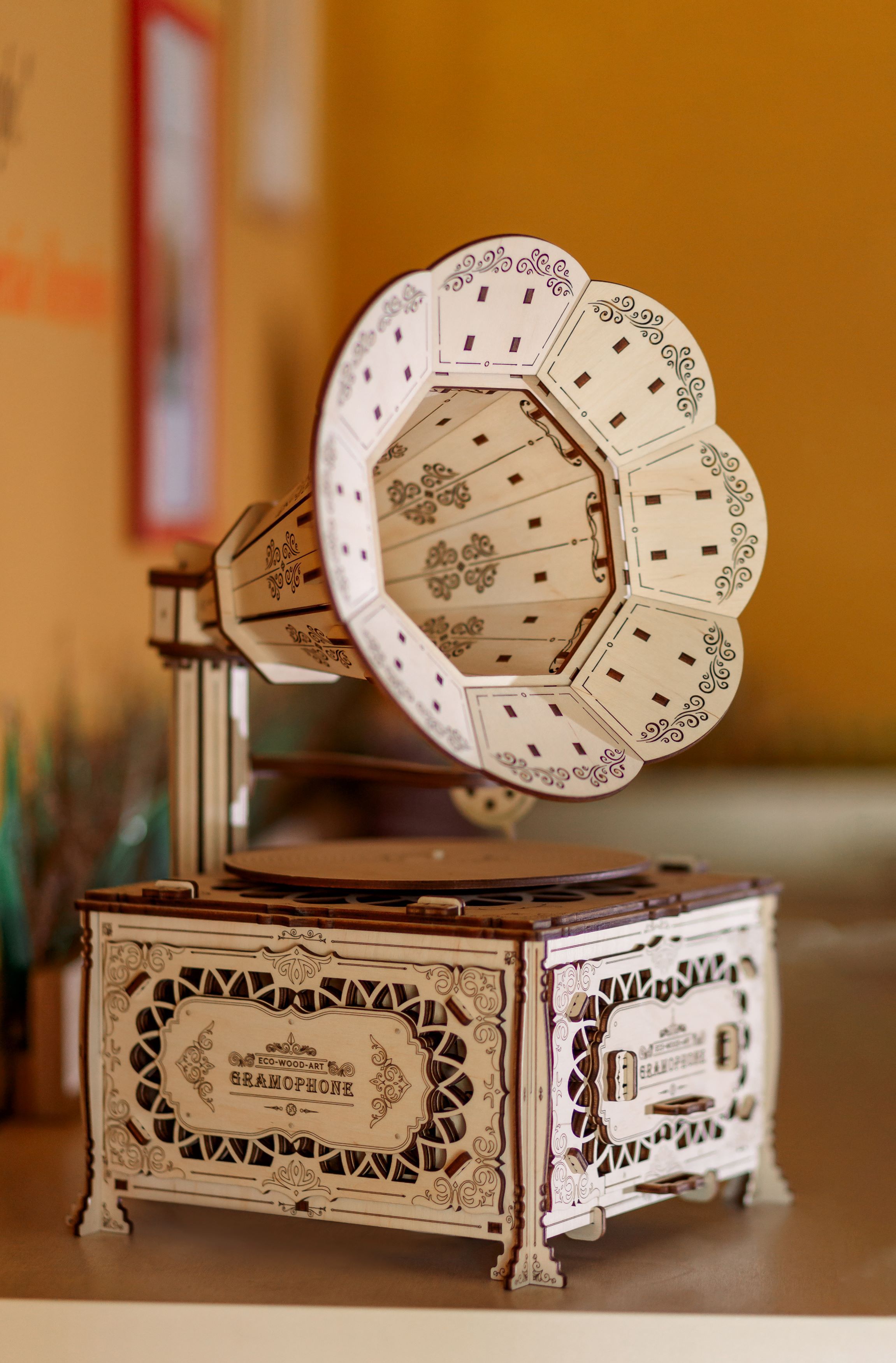 פאזל תלת מימדי מכני מעץ EWA Eco-Wood-Art GRAMOPHONE