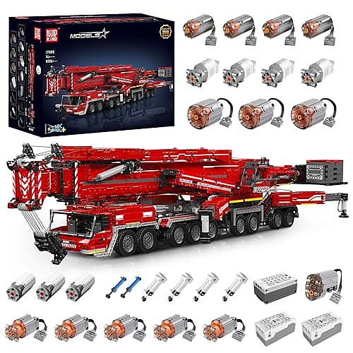 פמילי טוייס | דגם הרכבה MOULD KING 17008 Red Liebherr LTM 11200 Crane ...