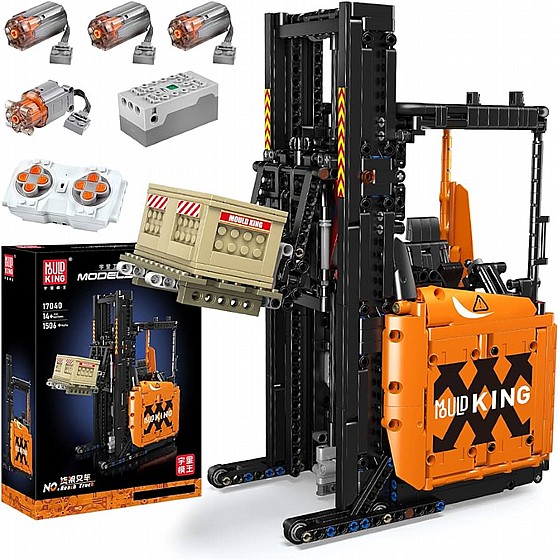 דגם מלגזה חשמלית תואם לגו Mould King 17040 Yellow Reach Truck