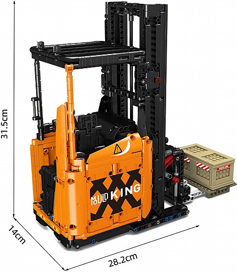 דגם מלגזה חשמלית תואם לגו Mould King 17040 Yellow Reach Truck