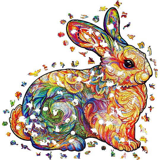 פמילי טוייס | פאזל עץ Unidragon בצורות מיוחדות Precious Rabbit size S ...